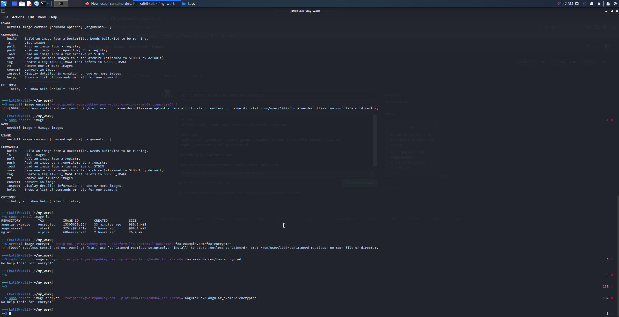 Facing Problem When I Use Nerdctl Image Encrypt · Issue 494 · Containerdnerdctl · Github 8953