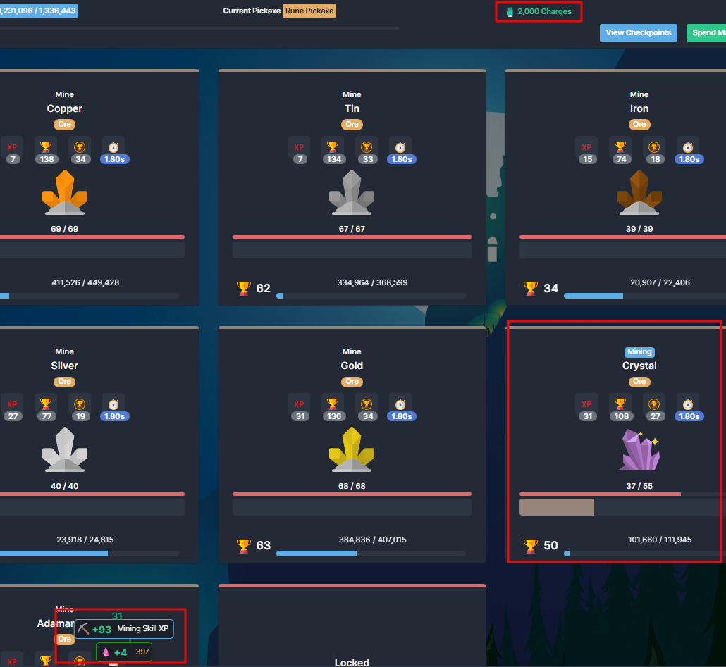 Bug Gem Gloves Not Working On Crystal Ore · Issue 3629 · Melvoridle 