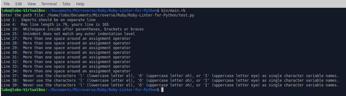 GitHub - LoboArkano/Ruby-Linter-for-Python