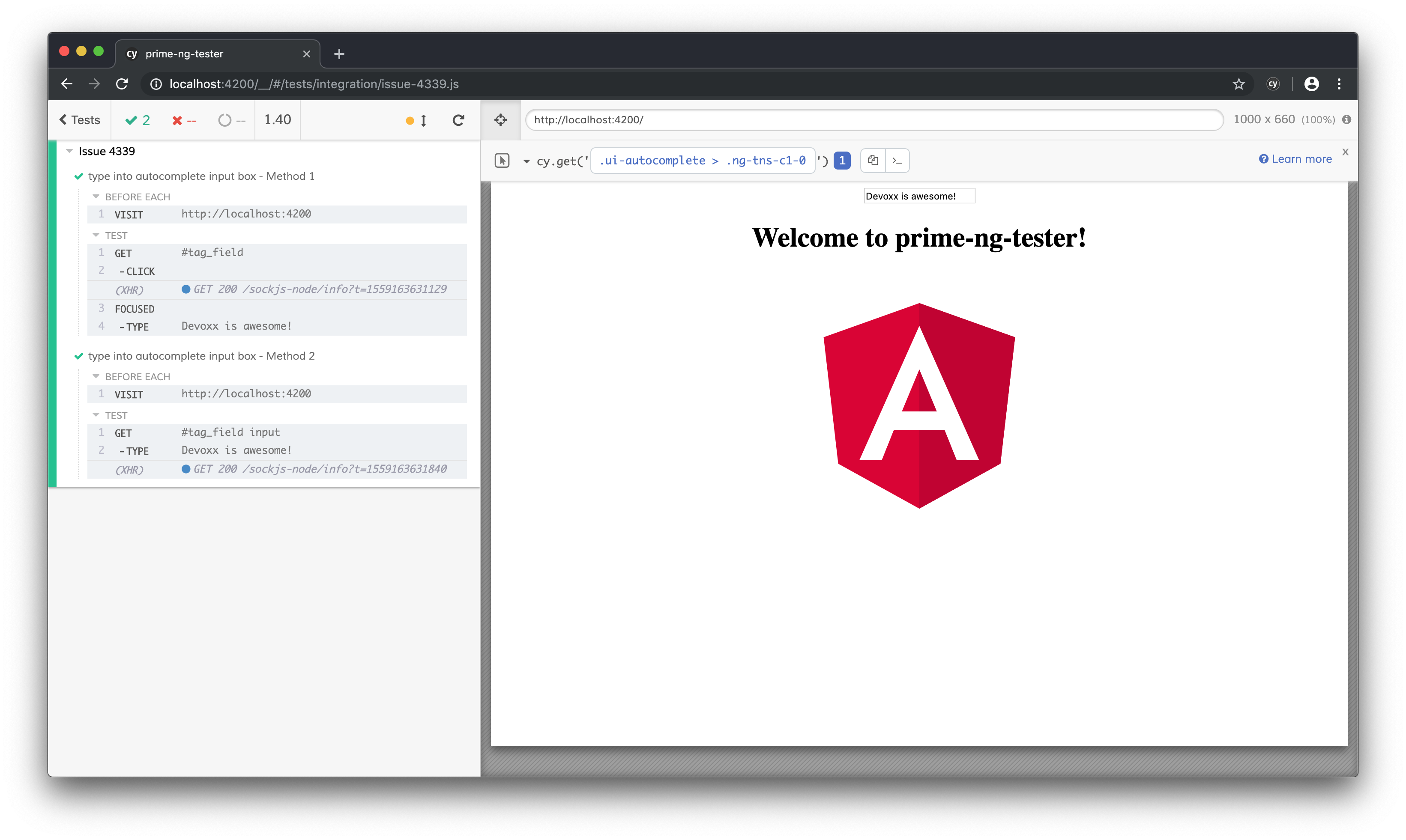Angular PrimeNG autoComplete does not work with Cypress type · Issue ...