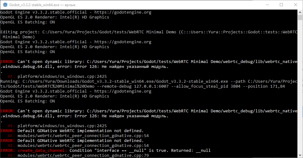 webrtc_native.windows.debug.64.dll error: Error 126 · Issue #41 · godotengine/webrtc-native · GitHub