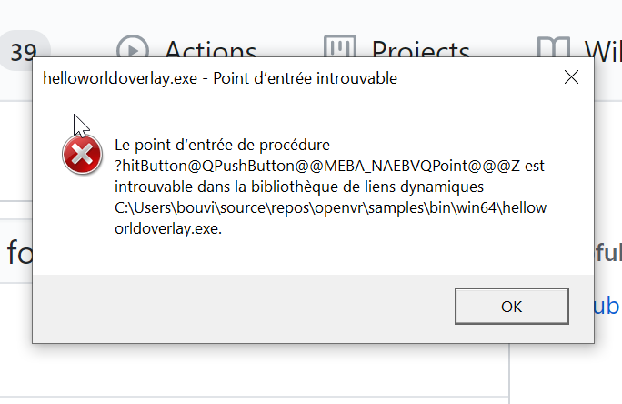 helloworldoverlay.exe entry point not found · Issue #1405 · ValveSoftware/openvr · GitHub