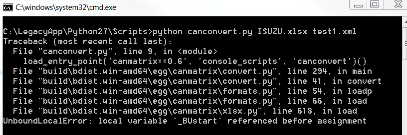 UnboundLocal Error · Issue #137 · ebroecker/canmatrix · GitHub