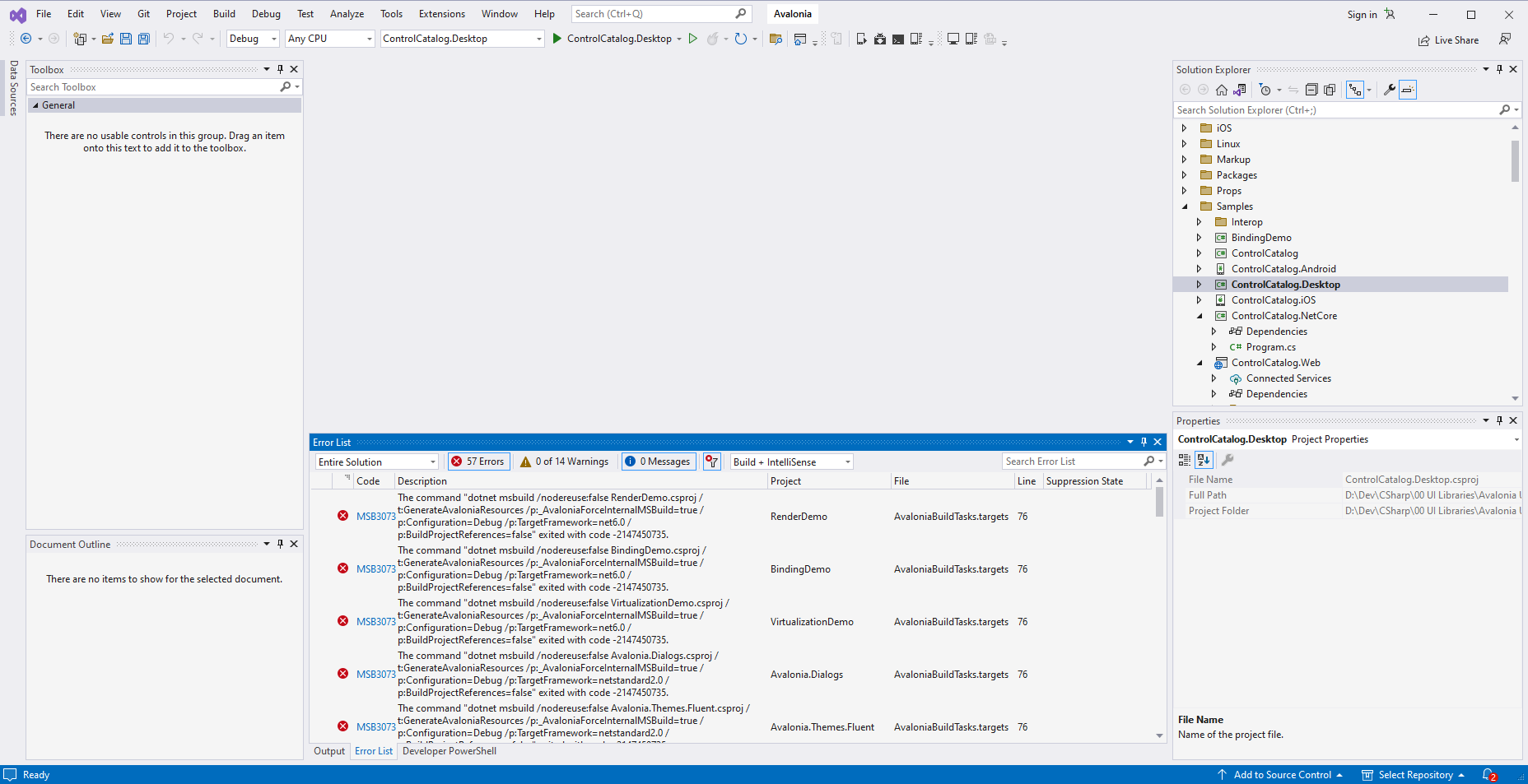 Trying to build and run the samples from source but cannot. (Unable to resolve the .NET SDK ...