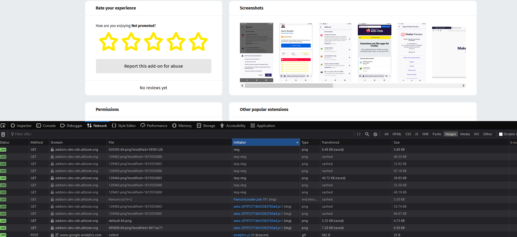 Investigate Detail Page Previews Optimizations · Issue 13971 · Mozilla Addons · Github