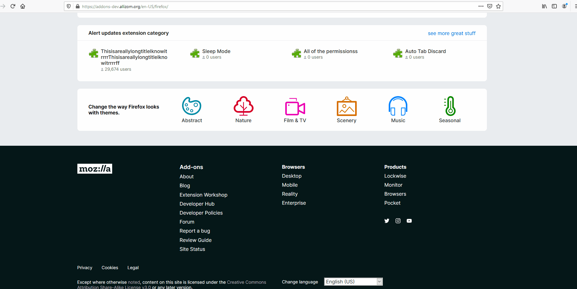 Replace Facebook With Instagram In Footer · Issue 10304 · Mozillaaddons Frontend · Github
