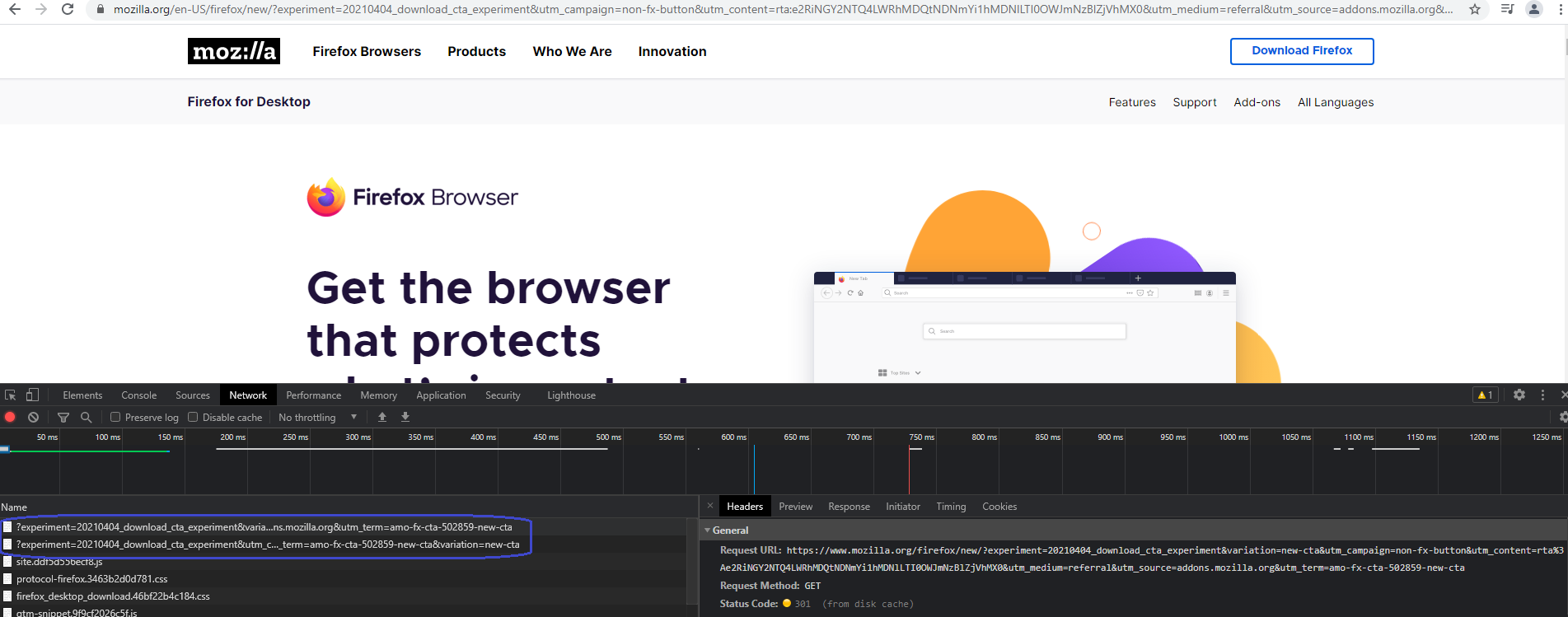 Pass `experiment` and `variation` in download firefox URL · Issue #14165 · mozilla/addons · GitHub