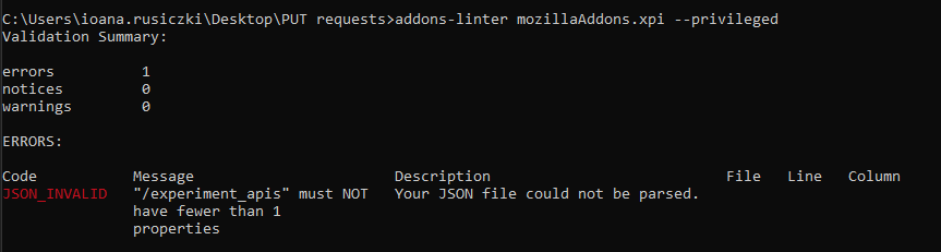 Prevent empty `experiment_apis` property in manifest · Issue #4365 · mozilla/addons-linter · GitHub