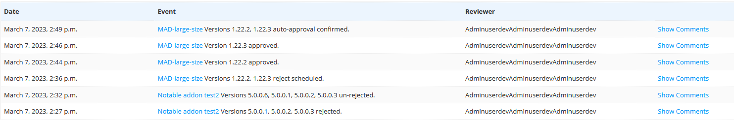 Group add-on review log by reviewer "actions" · Issue #9011 · mozilla/addons · GitHub