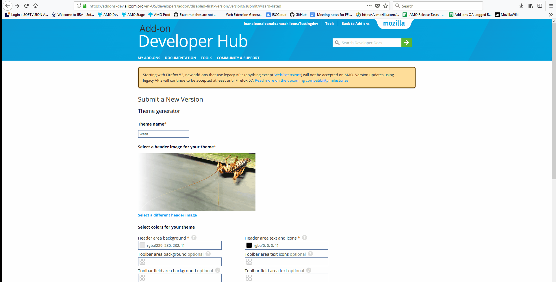 An Error Message Is Displayed When Submitting A Second Version Of A Static Theme Before The