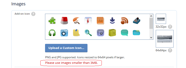 "Please use smaller images than 4MB" should be displayed when uploading ...