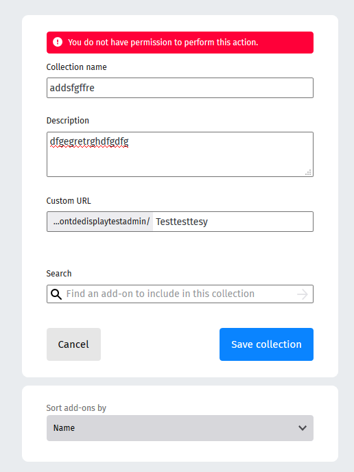"You do not permission to perform this action" should be displayed when others than the owner ...