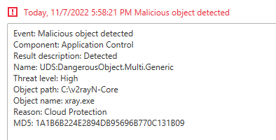 xray 1.6.3 malicious object detected · Issue #1311 · XTLS/Xray-core · GitHub