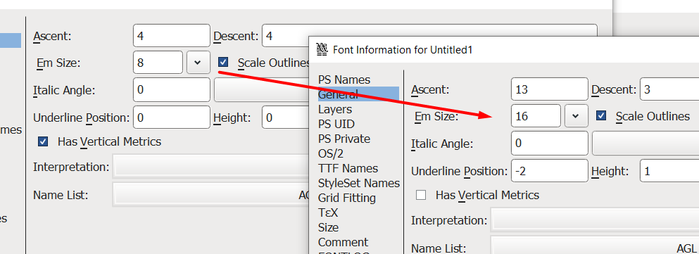 Is there a minimum Em size for bitmap fonts? · fontforge fontforge ...