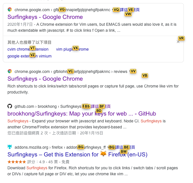 Google 搜索改版，拨号盘乱了， · Issue #1132 · brookhong/Surfingkeys · GitHub