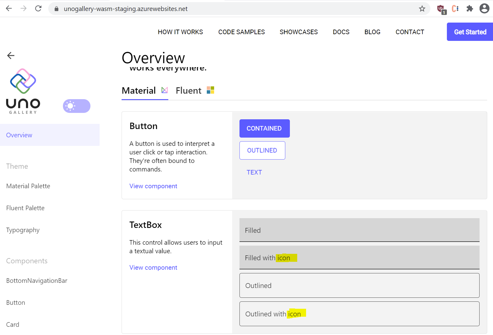 [Gallery][Wasm] TextBox icon is missing · Issue #5122 · unoplatform/uno · GitHub