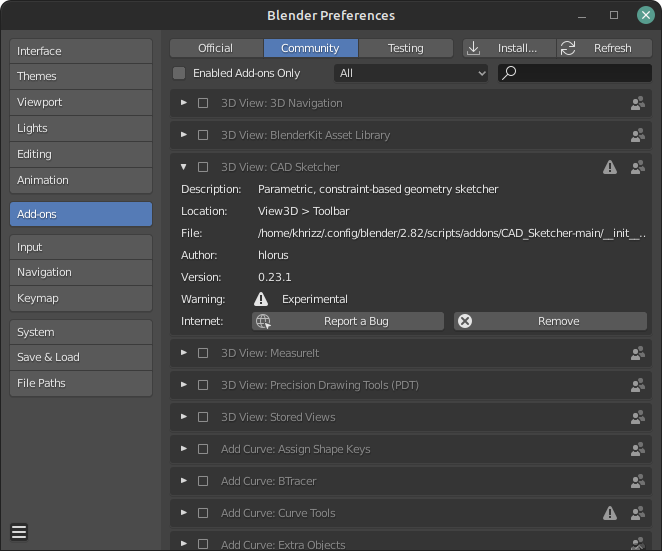 [BUG] CAD Sketcher not installing · Issue #199 · hlorus/CAD_Sketcher · GitHub