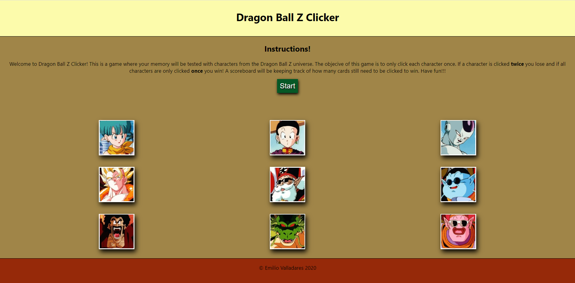 GitHub - EmilioV1/clicky-game: Dragon Ball Z Memory Game