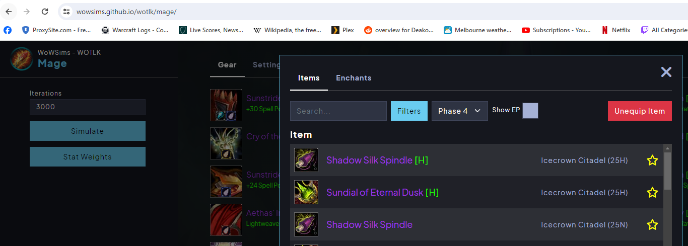 Offhand list completely empty for warlock sim · Issue #3980 · wowsims/wotlk · GitHub
