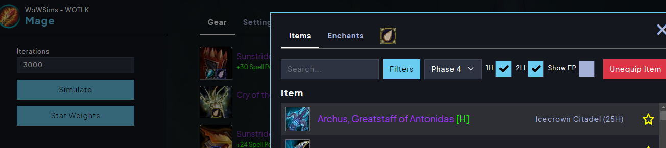 Offhand list completely empty for warlock sim · Issue #3980 · wowsims/wotlk · GitHub