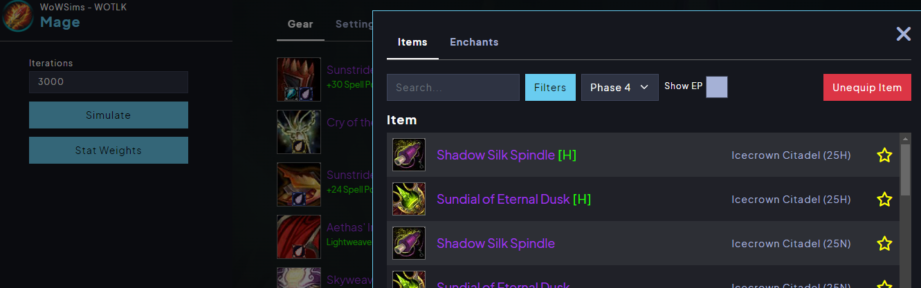 Offhand list completely empty for warlock sim · Issue #3980 · wowsims/wotlk · GitHub
