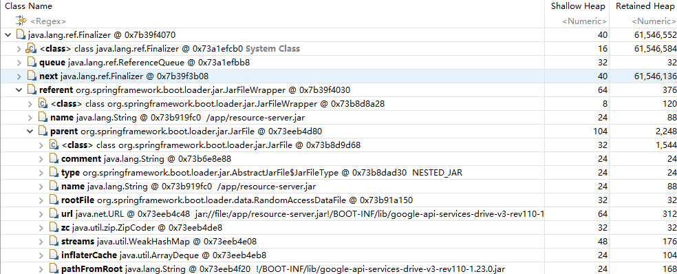 Jarfilewrapper produces many FinalReference · Issue #23505 · spring-projects/spring-boot · GitHub