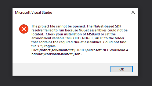 Workload resolver errors attributed to NuGet resolver · Issue #6594 · dotnet/msbuild · GitHub
