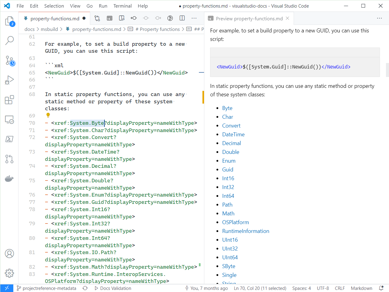 xref displayProperty ignored in preview · Issue #776 · microsoft/vscode-docs-authoring · GitHub