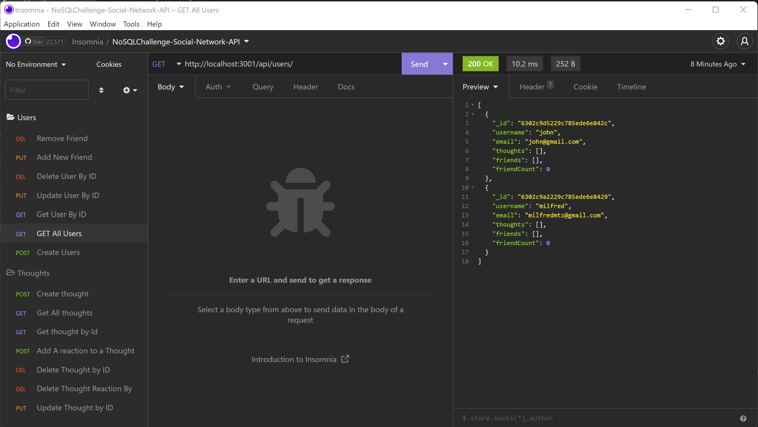 GitHub - Milfred08/NoSQLChallenge-Social-Network-API