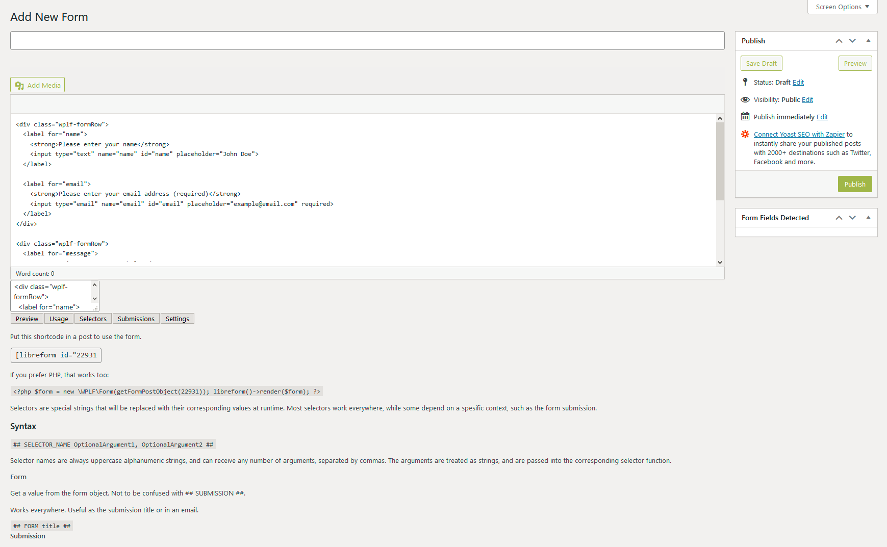 Problem Adding New Form On Old Wordpress Sites · Issue 24 · Libreformlibreform · Github