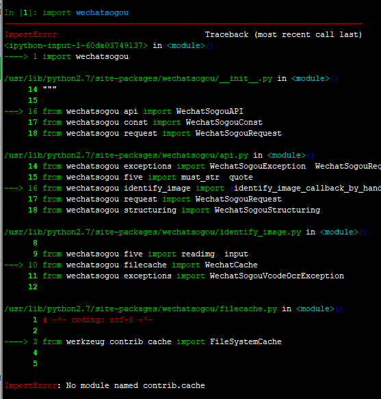 现在import 就报错找不到模块是什么问题 · Issue #303 · chyroc/WechatSogou · GitHub