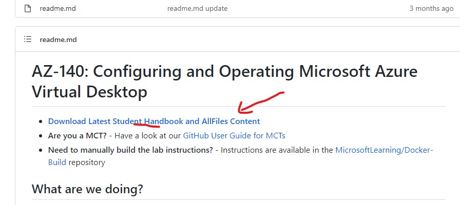 Student handbook is not downloadable (link is broken ) · Issue #107 · MicrosoftLearning/AZ-140 ...