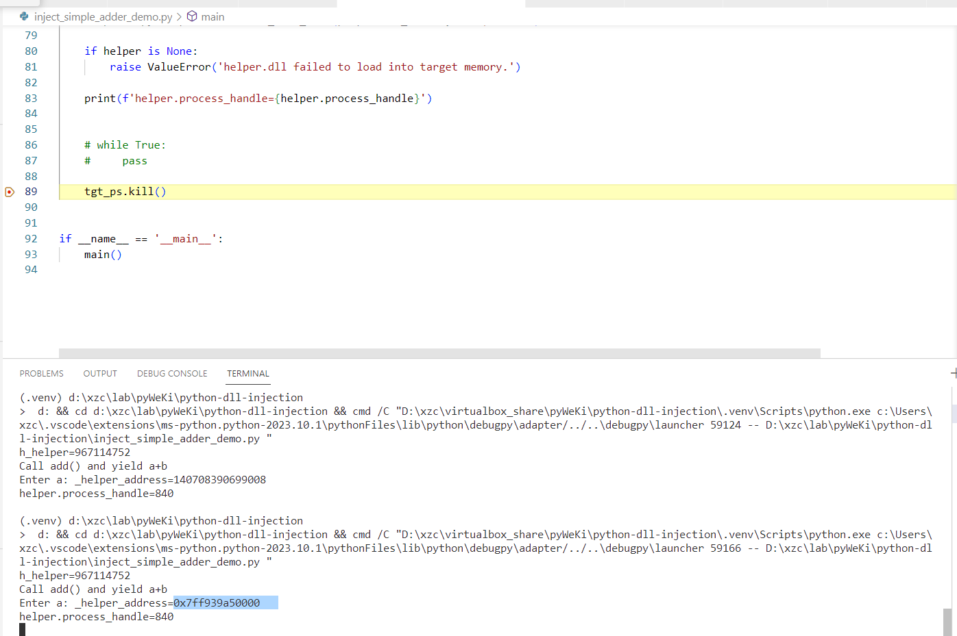 `ject Dll` Returns Local Handle Instead Of Remote · Issue 109 · Srounet Pymem