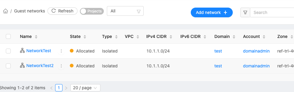 Unable to create a network in a particular domain with Root admin credentials · Issue #7308 ...