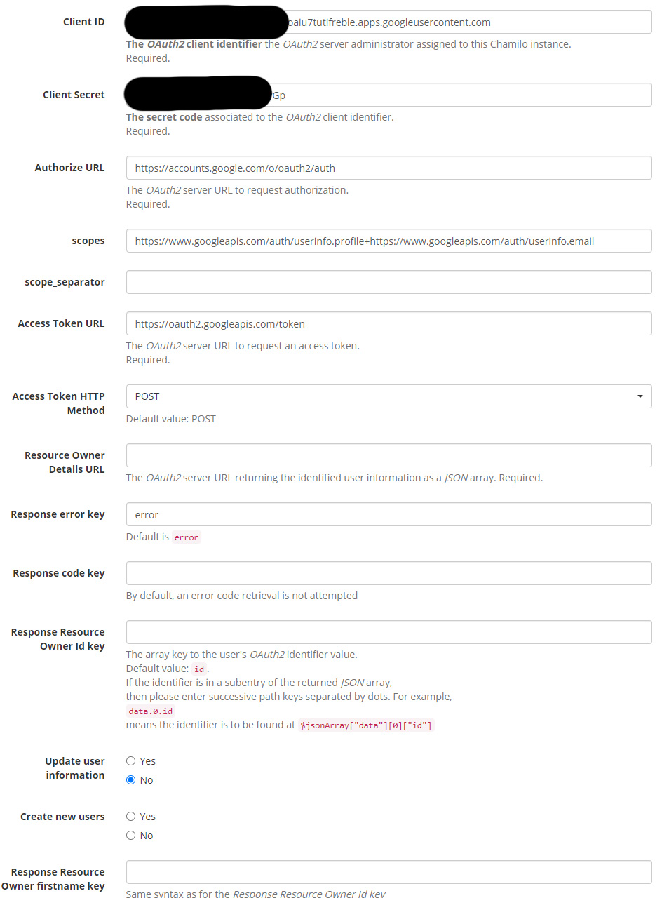 Unable to get "OAuth2 v 0.1" to work with Google · Issue #3468 · chamilo/chamilo-lms · GitHub