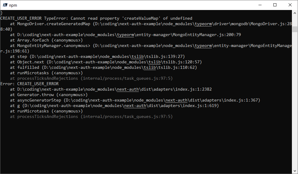 V2 Error Using Mongodb · Issue 109 · Nextauthjsnext Auth · Github