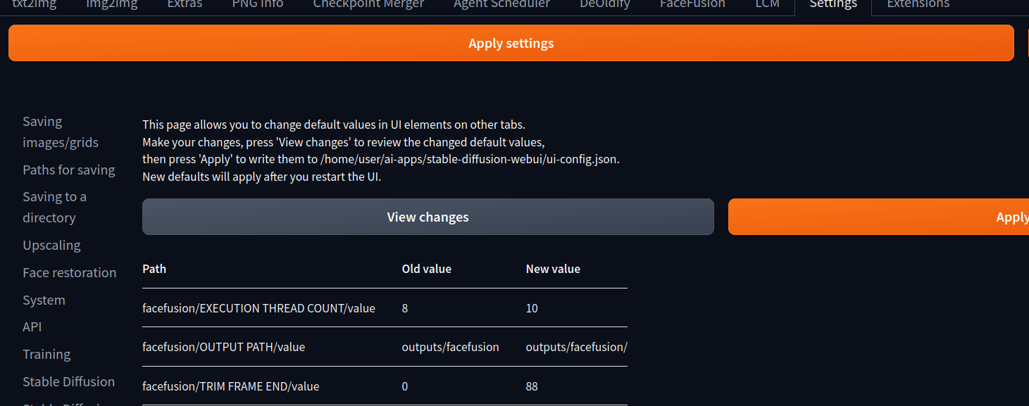 Change default values for "Options" and "Exeution providers" · Issue #5 · diffus-me/sd-webui ...