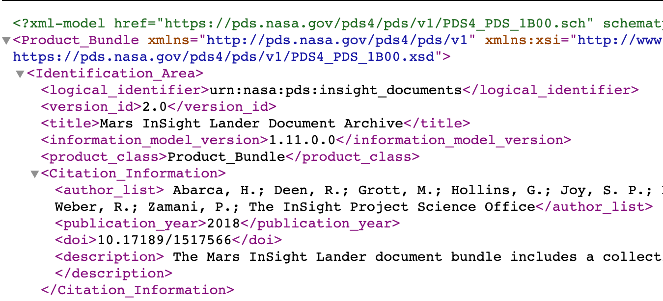 Draft action: read the doi from the pds4 label · Issue #114 · NASA-PDS/doi-service · GitHub