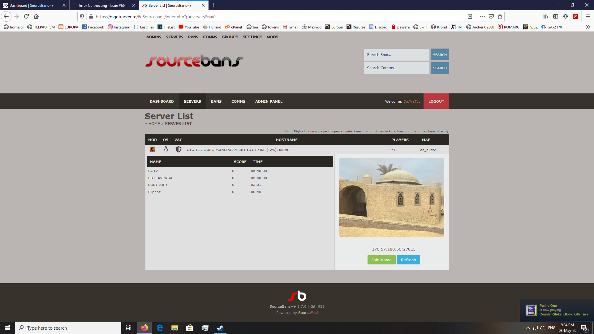 Error Connecting · Issue #664 · sbpp/sourcebans-pp · GitHub