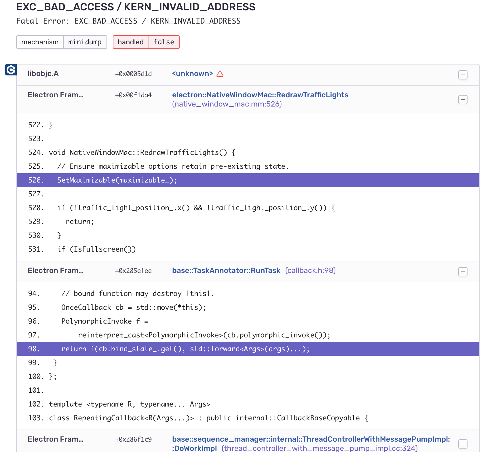 Crash Fatal Error: EXC_BAD_ACCESS / KERN_INVALID_ADDRESS in electron ...