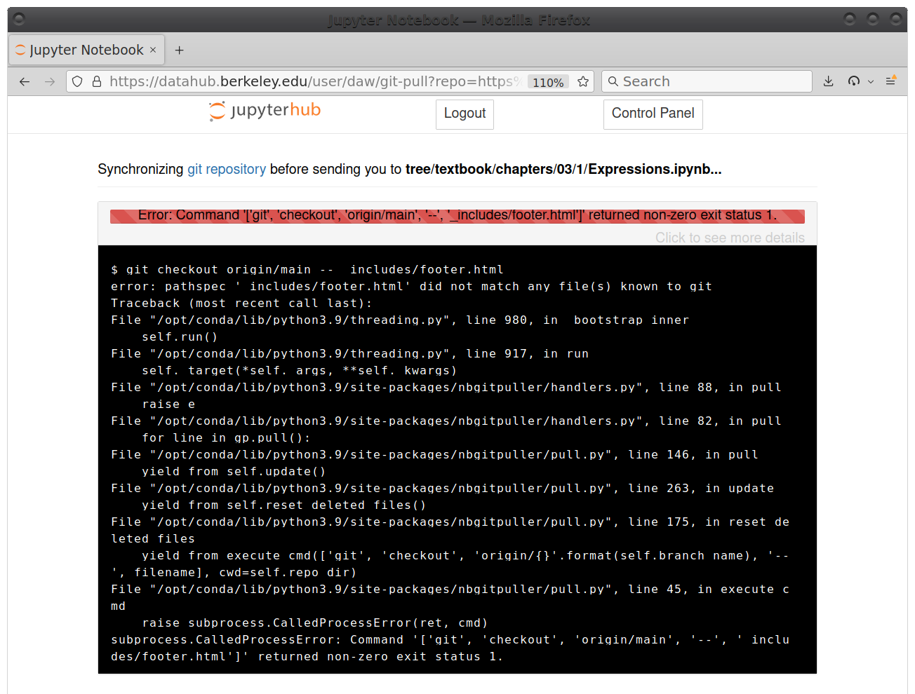 JupyterHub link on each page doesn't work · Issue #175 · data-8/textbook · GitHub
