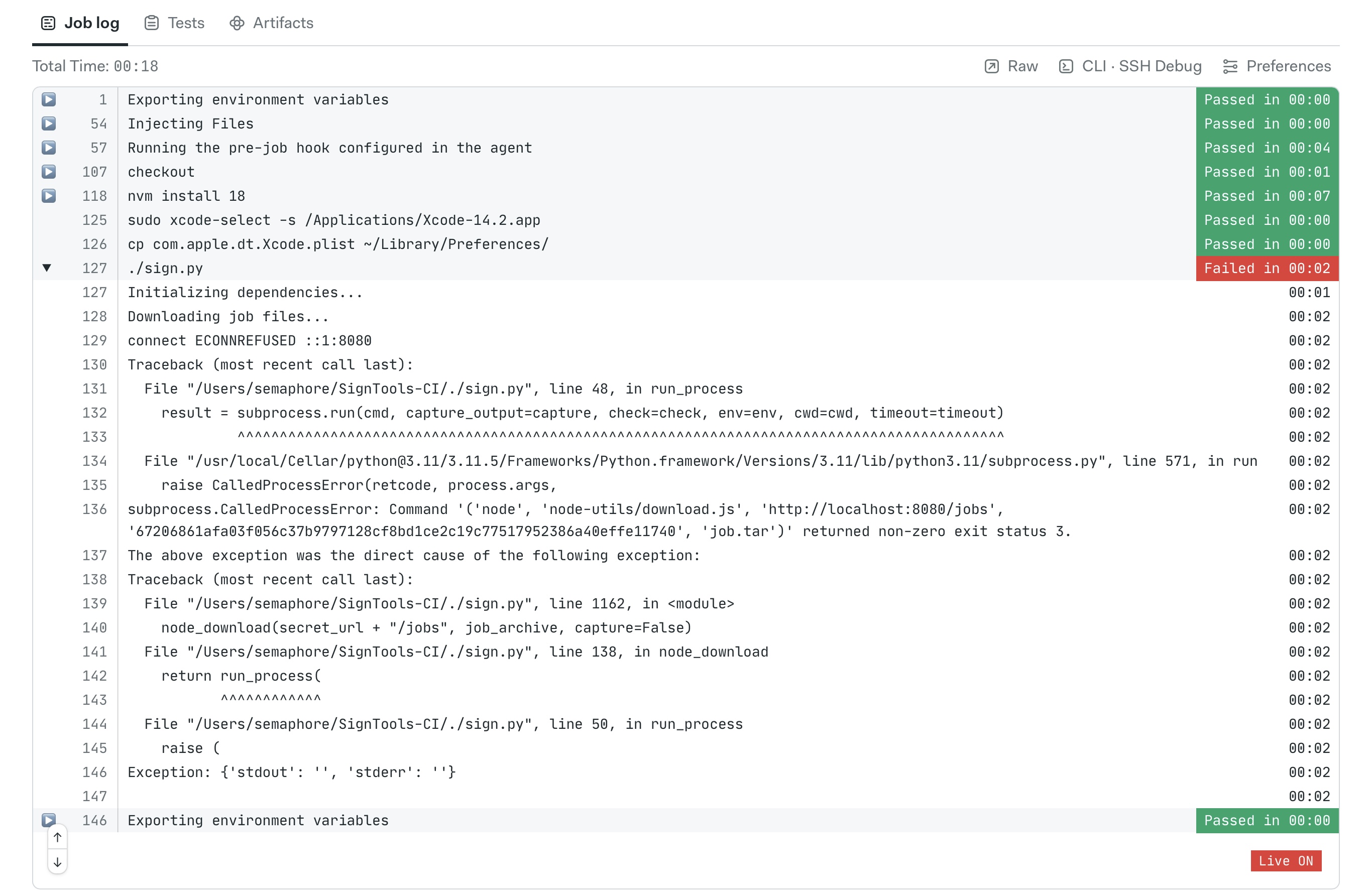 Issue running sign.py on Semaphore CI (connect ECONNREFUSED ::1:8080) · Issue #359 · SignTools ...