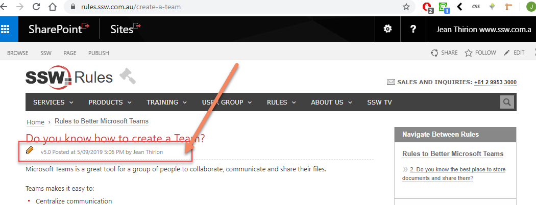 Make "Last Modified" information in Rules pages more visible · Issue #217 · SSWConsulting/SSW ...