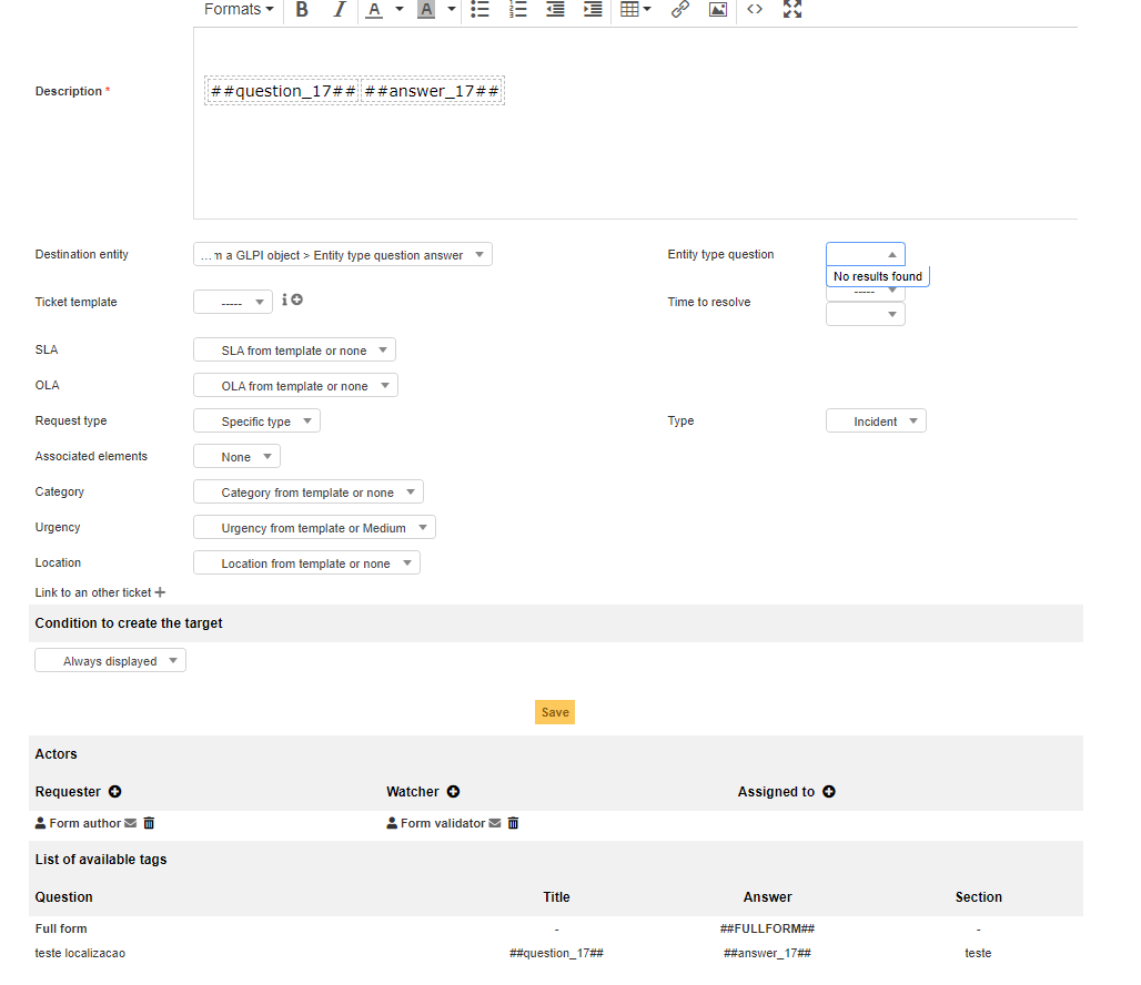 GLPI object questions and awnsers not working · Issue #2318 · pluginsGLPI/formcreator · GitHub