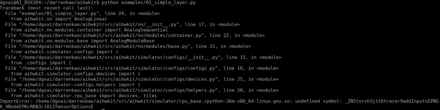 Error when import compiled aihwkit lib · Issue #272 · IBM/aihwkit · GitHub