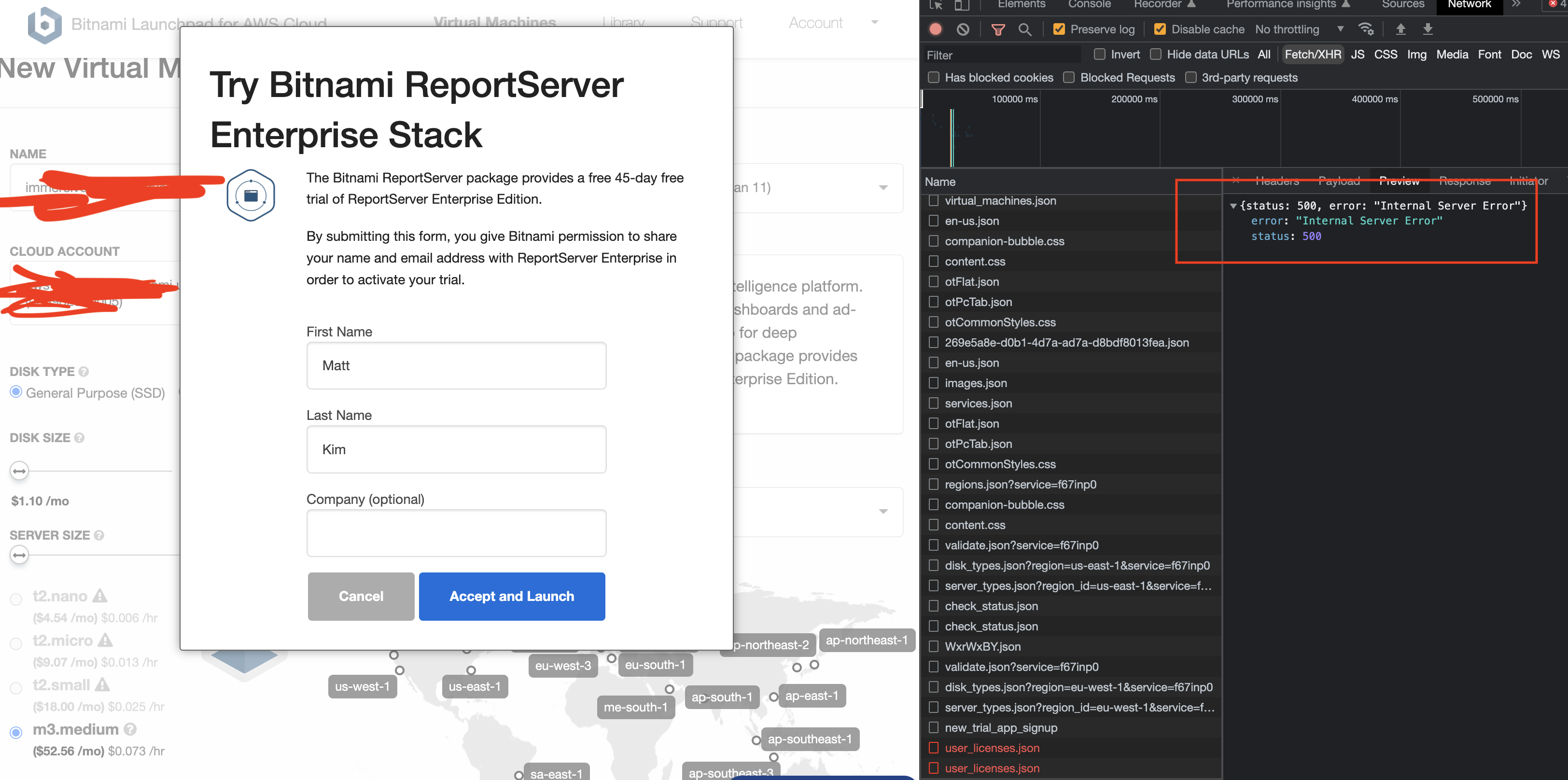 [ReportServer Enterprise] Launchpad throwing an error on create via api/v1/user_licenses.json ...