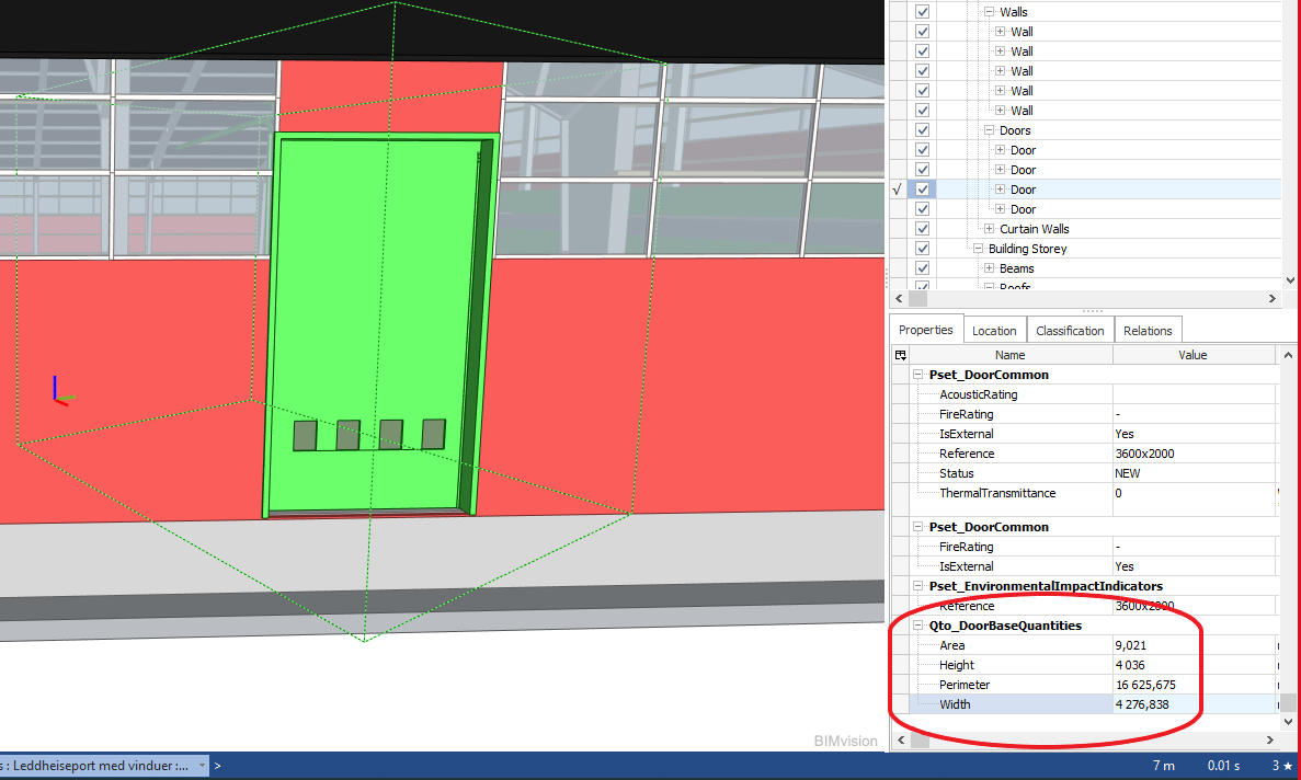 adding quantity takeoff to IfcSlab (predefinedtype ROOF) and IfcDoor gives wrong quantities ...