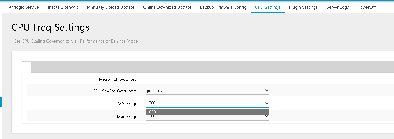 Cpu Freq Settings · Issue 266 · Ophubamlogic S9xxx Openwrt · Github 