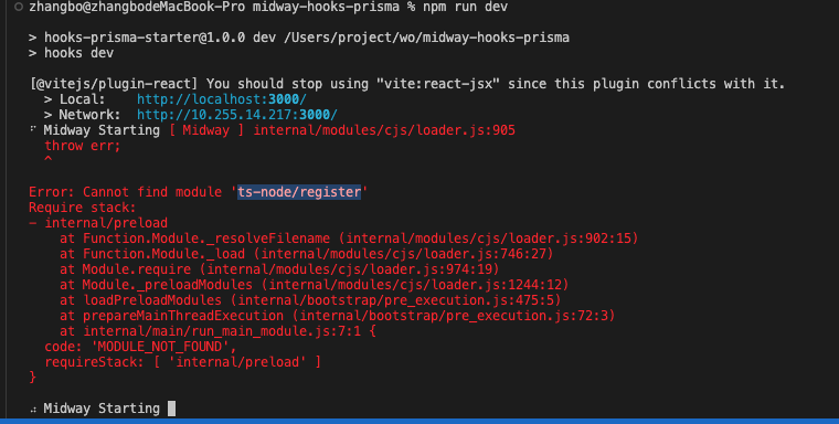 Cannot find module 'ts-node/register' · Issue #391 · midwayjs/hooks · GitHub