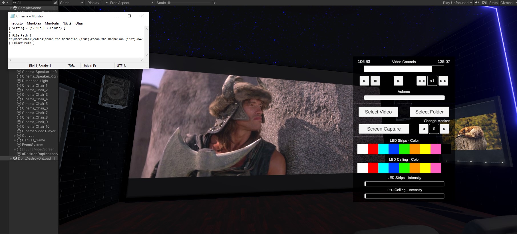 GitHub - ramitammela/MiniCinema3D: 3D Mini Cinema with Video Player, Posters and Customizable Lights